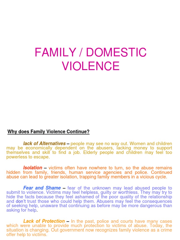 Family Violence -Presentation1 | Domestic Violence | Family
