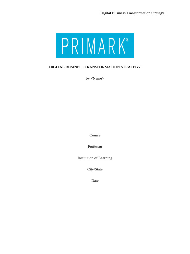 Digital Business Transformation Strategy Final | PDF | Marketing | E ...