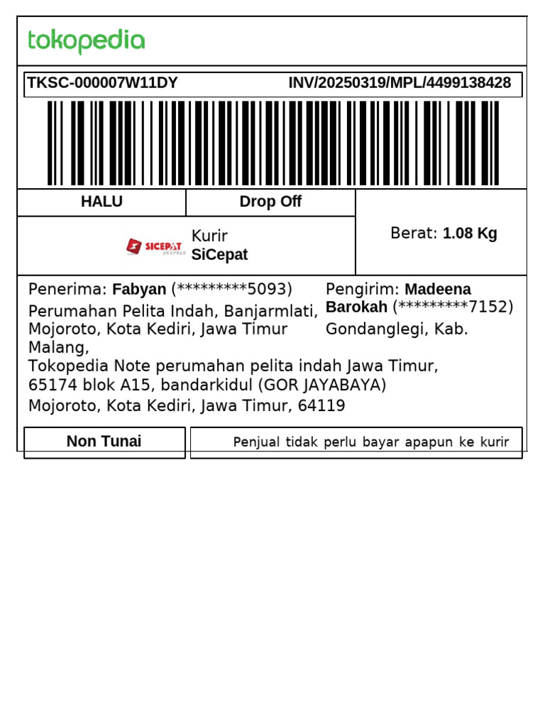 Pengiriman di Perumahan Pelita Indah | PDF