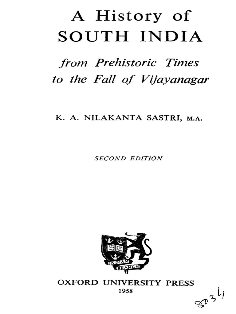 Sastri, K. A. Nilakanta - History of South India - From Prehistoric ...