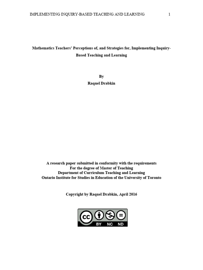 Inquiry Based Learning Drabkin - Raquel | PDF | Constructivism (Philosophy Of Education ...