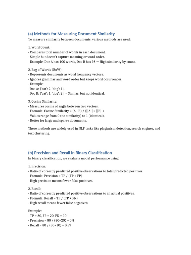 Document Similarity and Classification | PDF