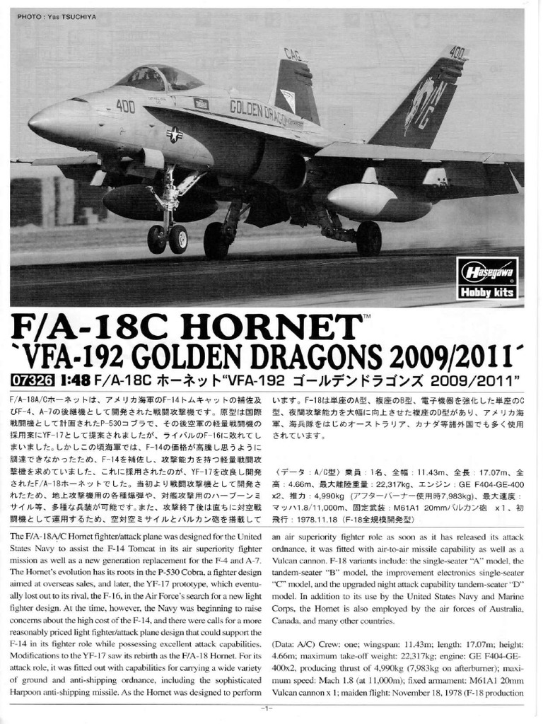 Eduard Fa18c 182836-54-Instructions | PDF