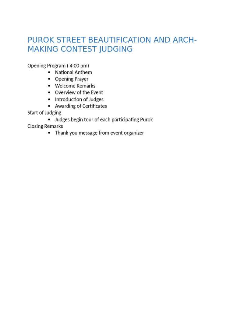Purok Street Beautification and Arch | PDF
