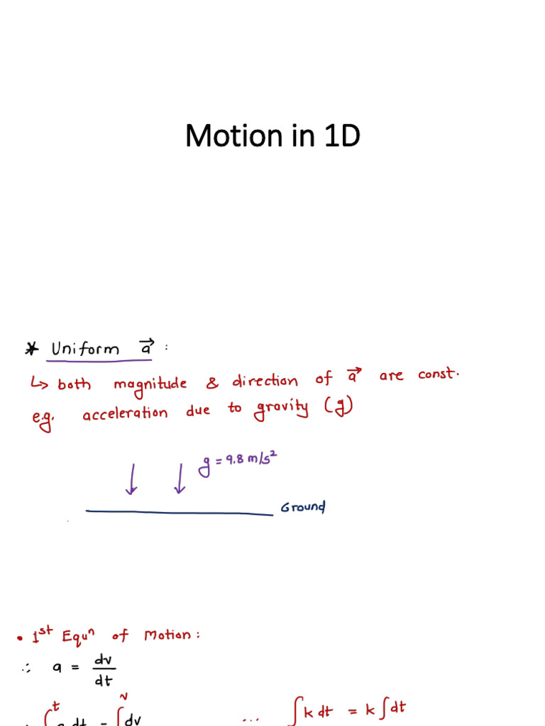 Motion in 1D - ER | PDF