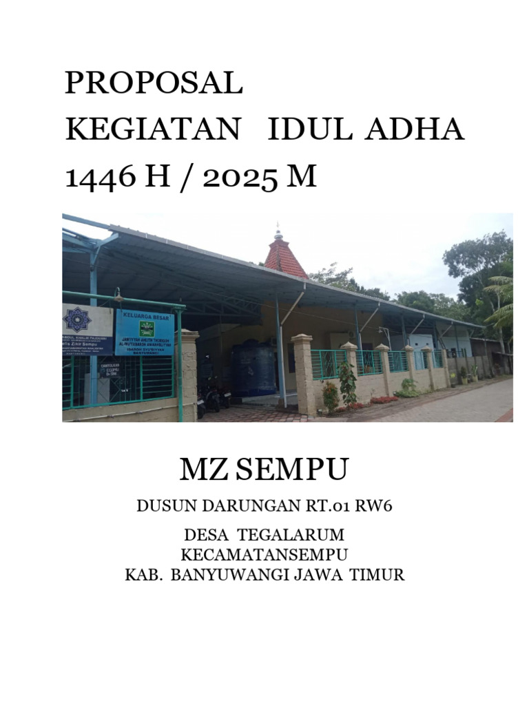 Proposal Idul Adha 1446 H | PDF