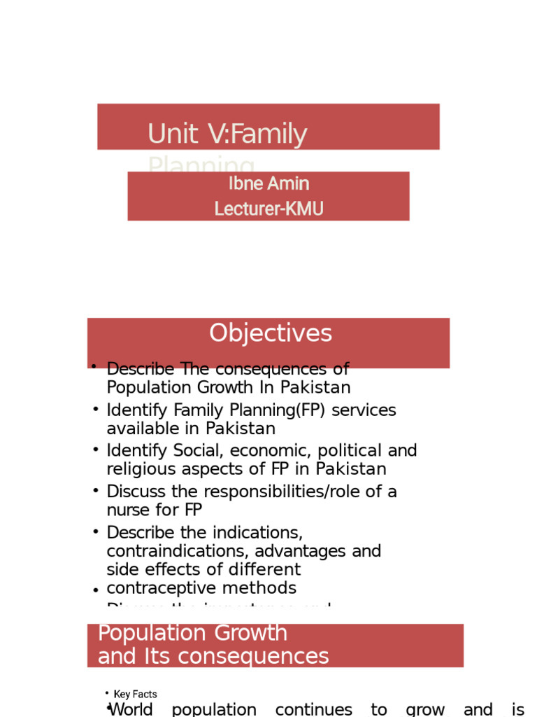 Unit 5 Family Planning (FP) | PDF | Birth Control | Family Planning