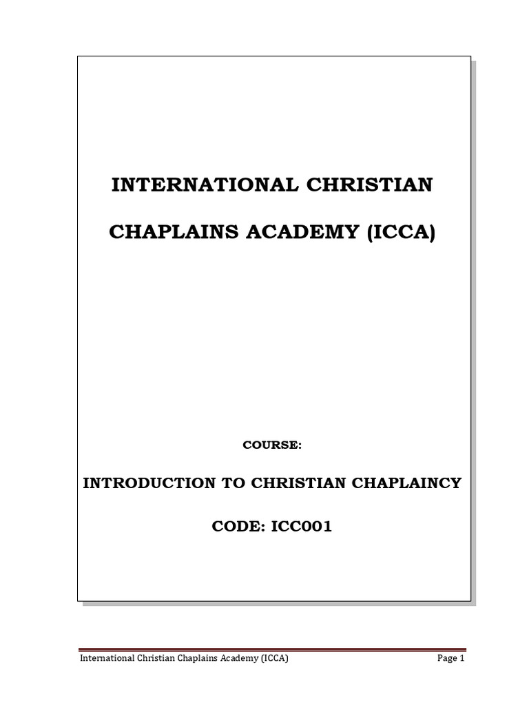 Introduction to Christian Chaplaincy | PDF | Chaplain | Jesus