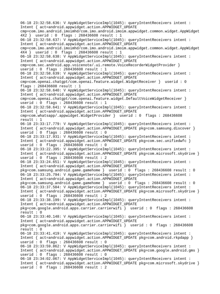 Appwidget History Log1 | PDF