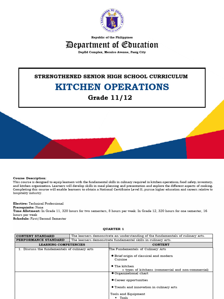 Culinary Skills for Senior High School | PDF | Salad | Cooking