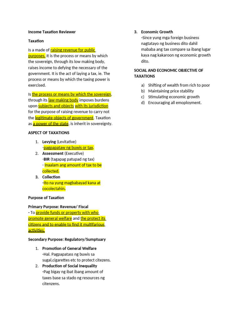 Income Taxation Reviewer | PDF
