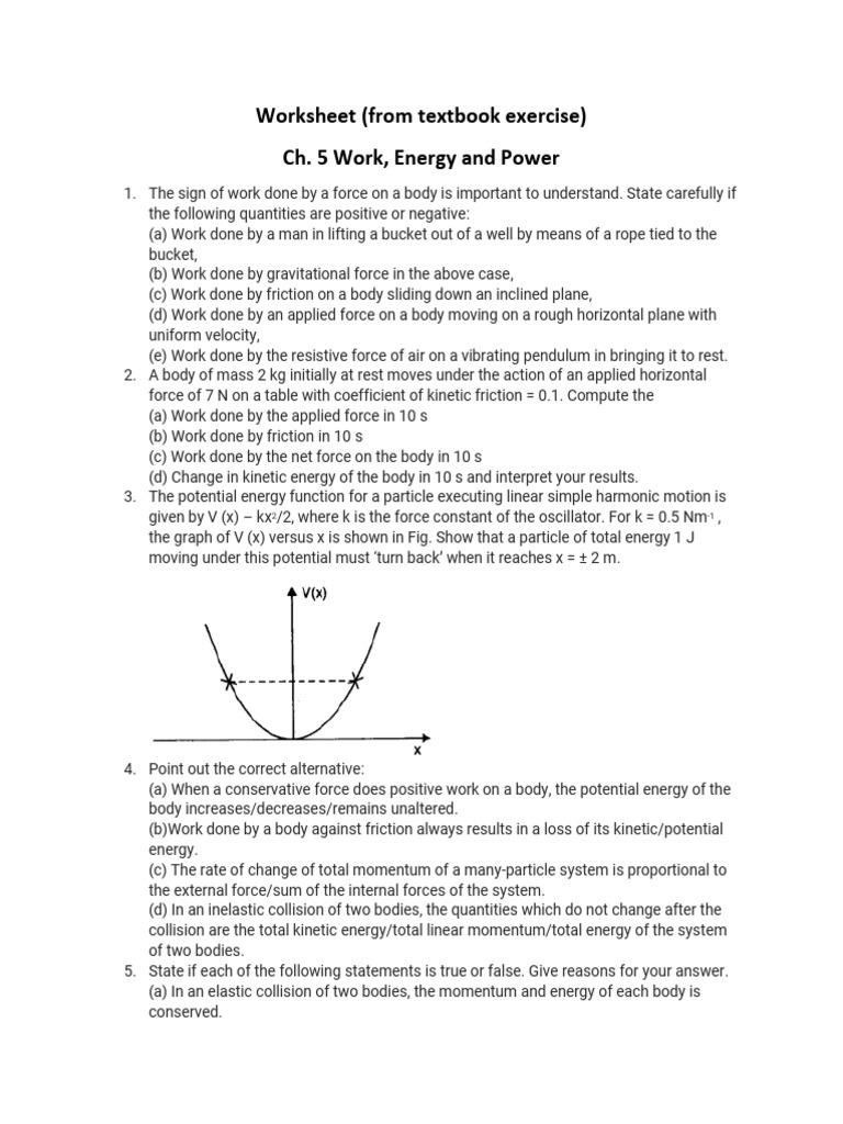 Ch.5 Worksheet | PDF | Collision | Force