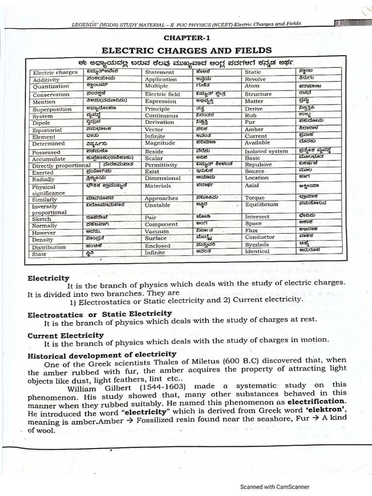 Electric Charges & Fields | PDF