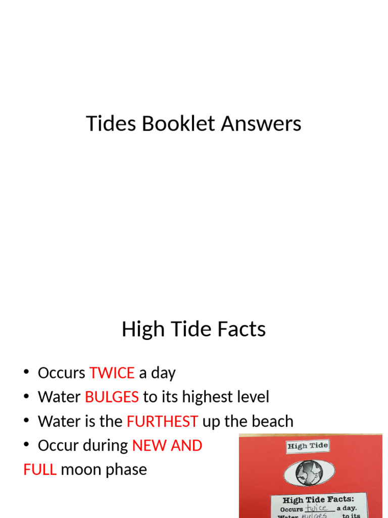 Tides Booklet Answers | PDF