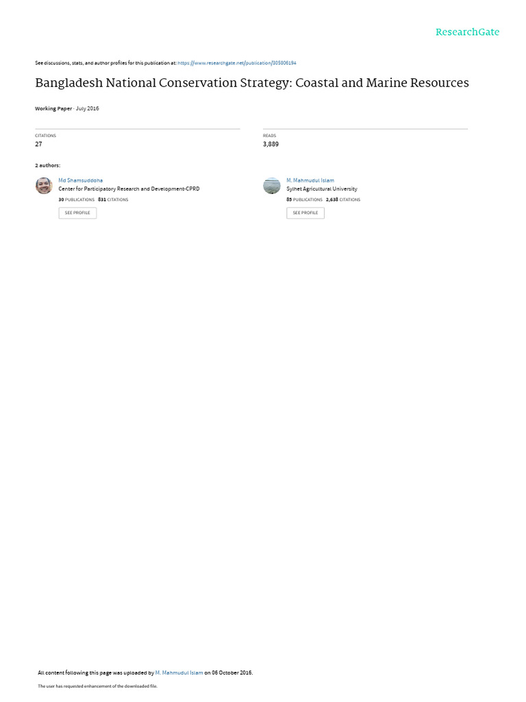 Bangladesh National Conservation Strategy - Coastal and Marine ...