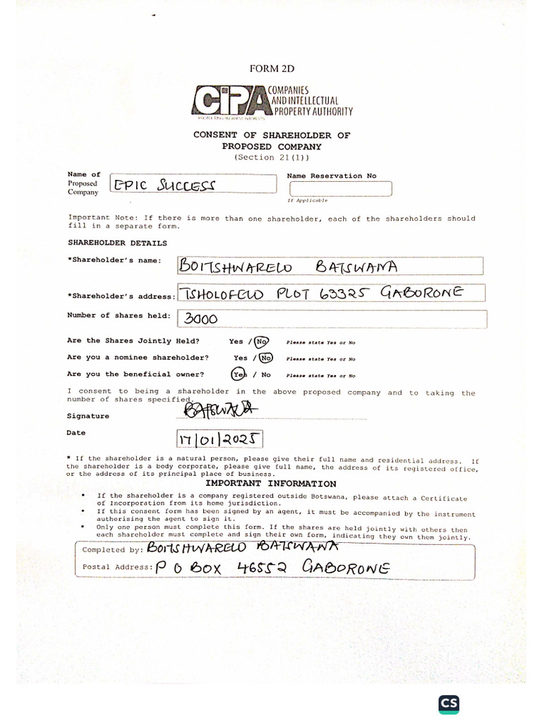 Form 2D | PDF