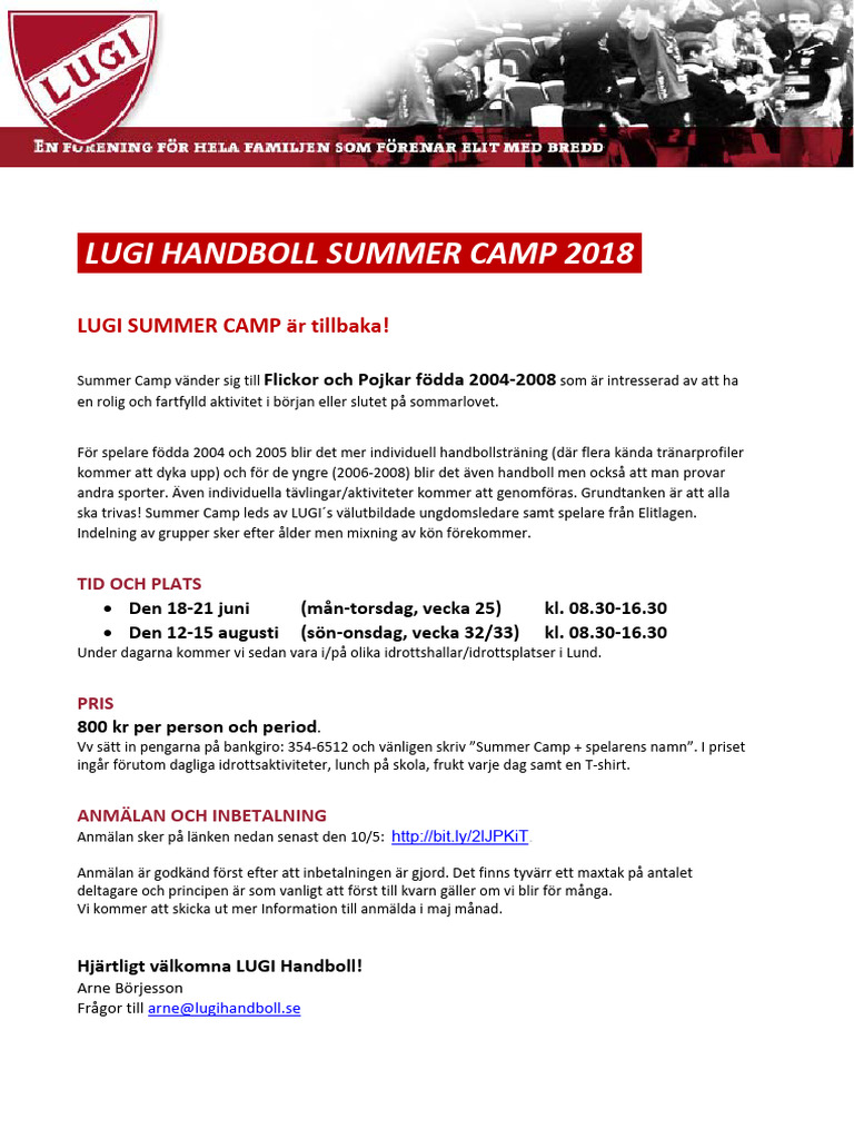 Inbjudan Summercamp 18 | PDF