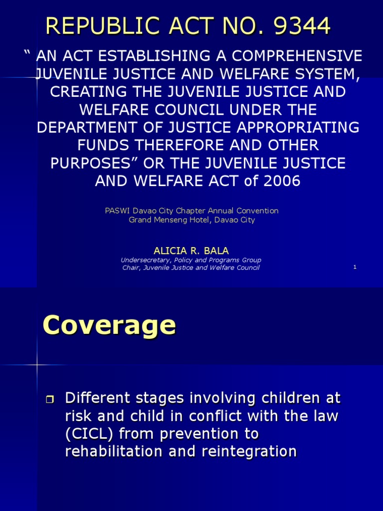 Republic Act No. 9344: Alicia R. Bala | PDF | Juvenile Delinquency ...
