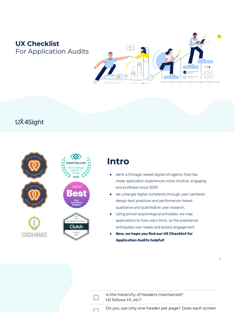 UX Checklist Application Audit | PDF | Software | Computing