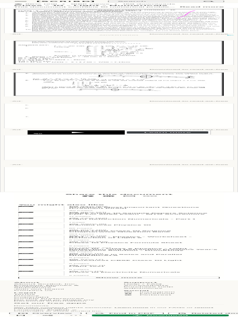 Class - 10 - Light - Numericals PDF Optics Electromagnetic Radiation | PDF | Atomic | Applied ...