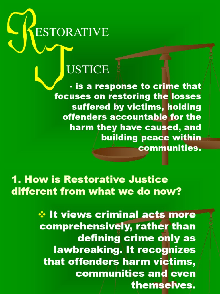 Restorative Justice Presentation | PDF | Restorative Justice | Victimology