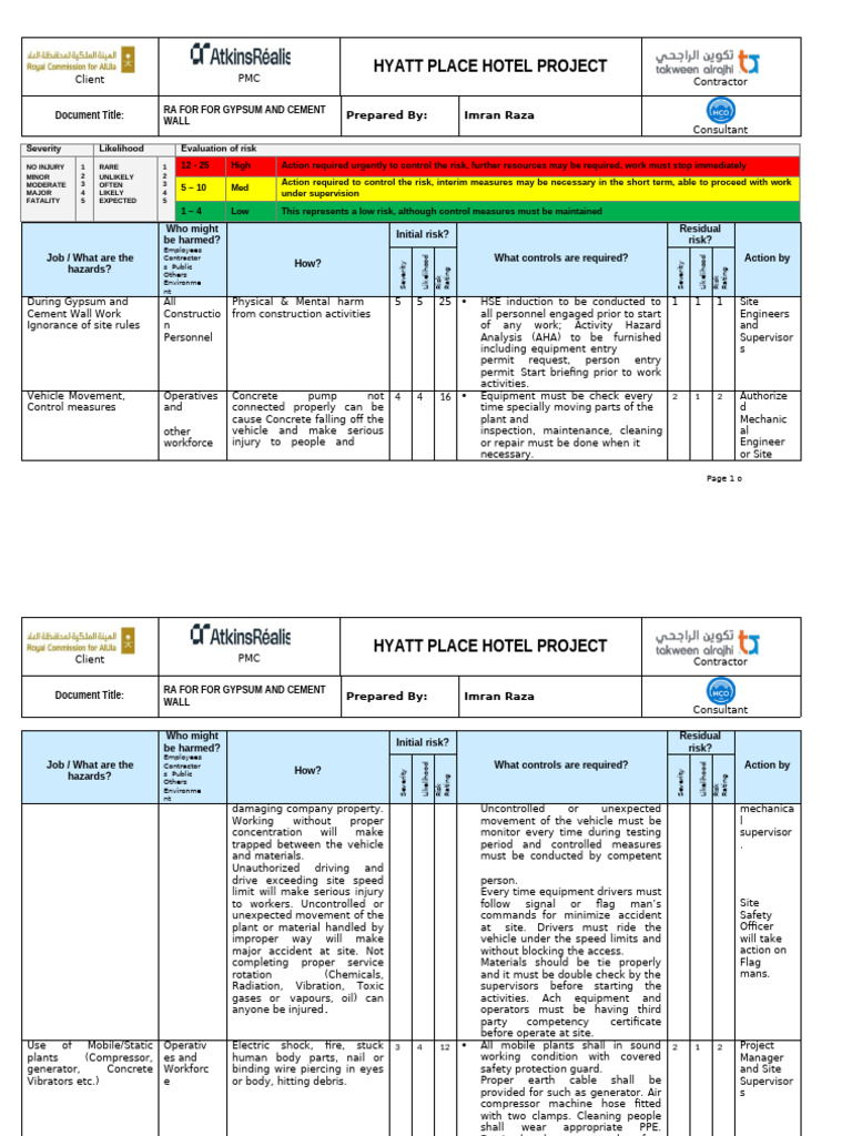 Risk-Assessment Precast Concrete Works Hseprof Com | PDF | Crane ...