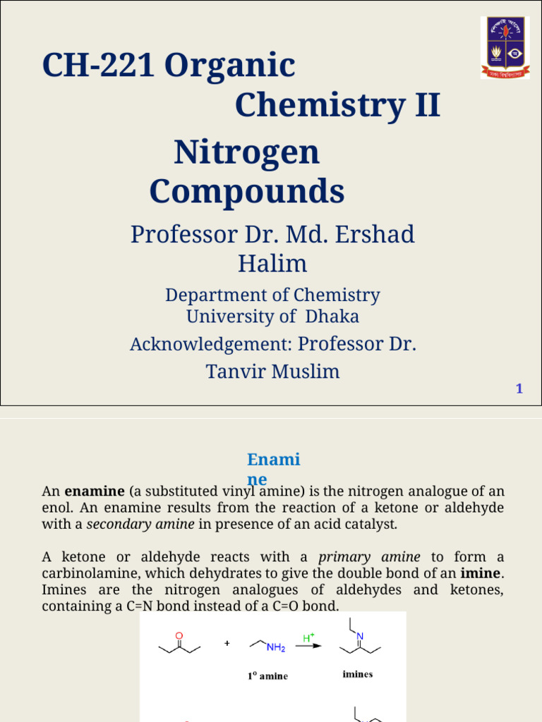 Nitrogen Compounds in Organic Chemistry | PDF | Urea | Amide