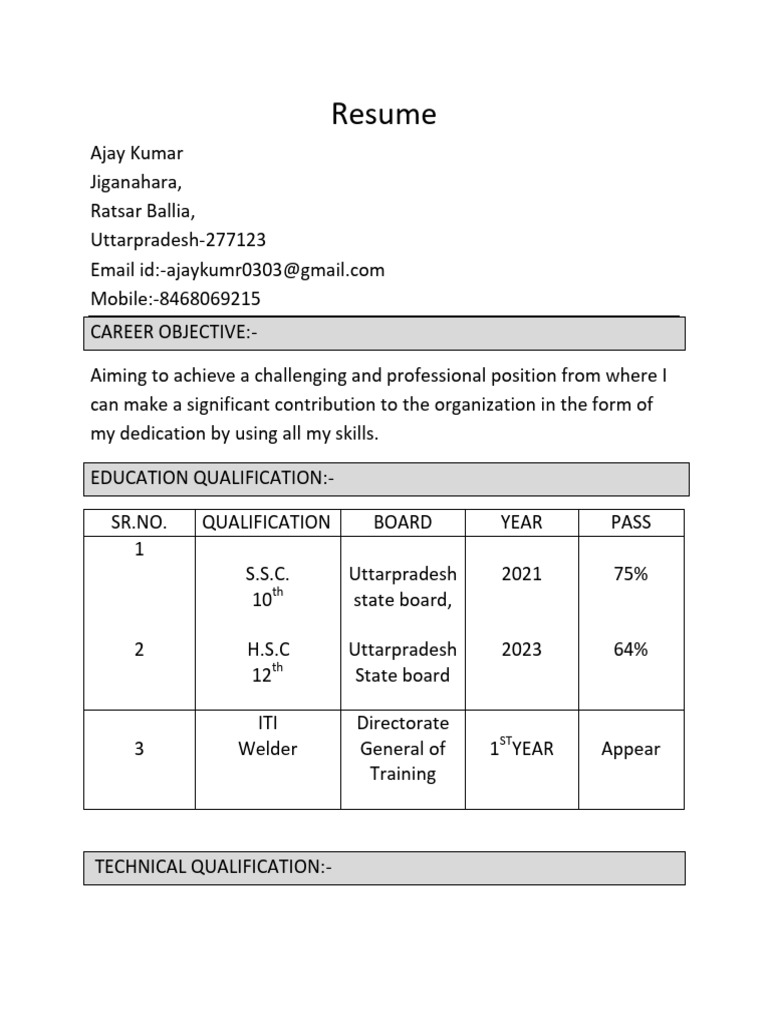Resume Ajay | PDF