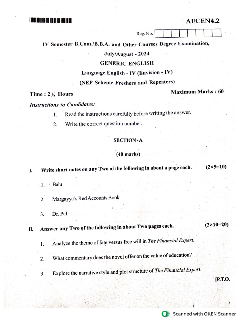 IV Sem BBA (Generic English) | PDF