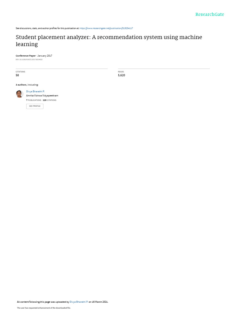 Student Placement Analyzer | PDF | Machine Learning | Statistical ...