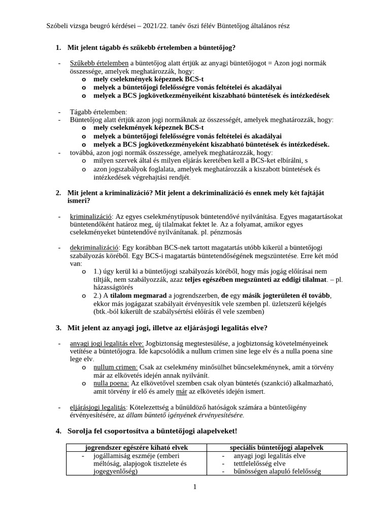 Beugró Kérdések | PDF