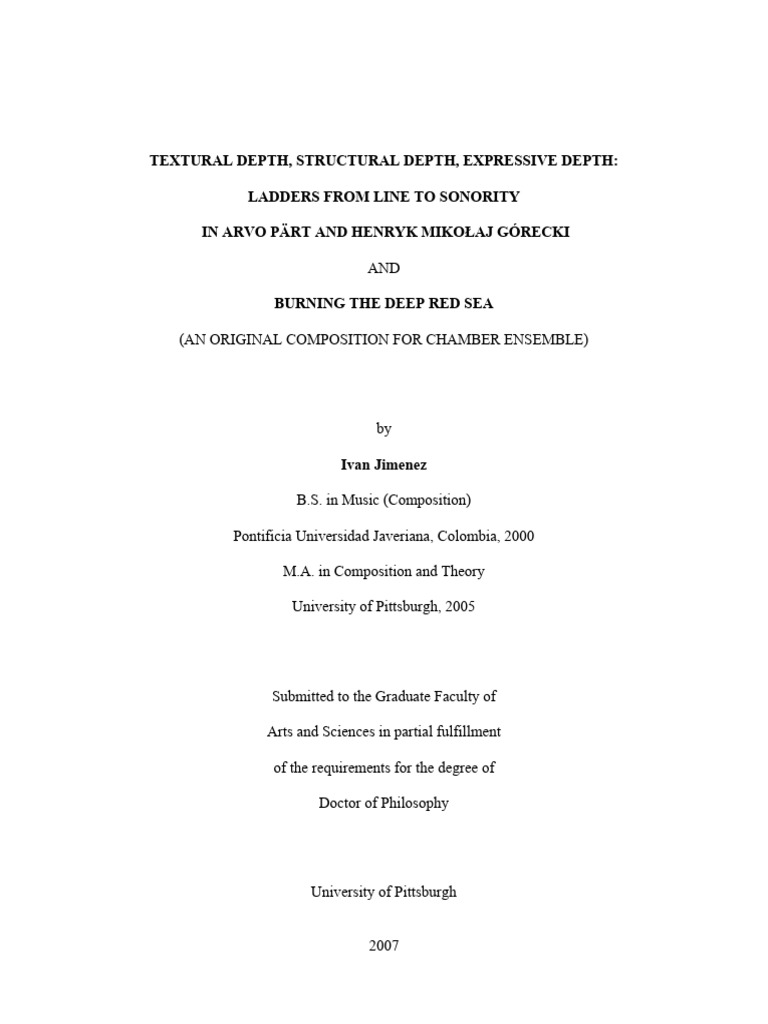 Textural - Depth - Structural - Depth - Expressive Depth in Part and ...