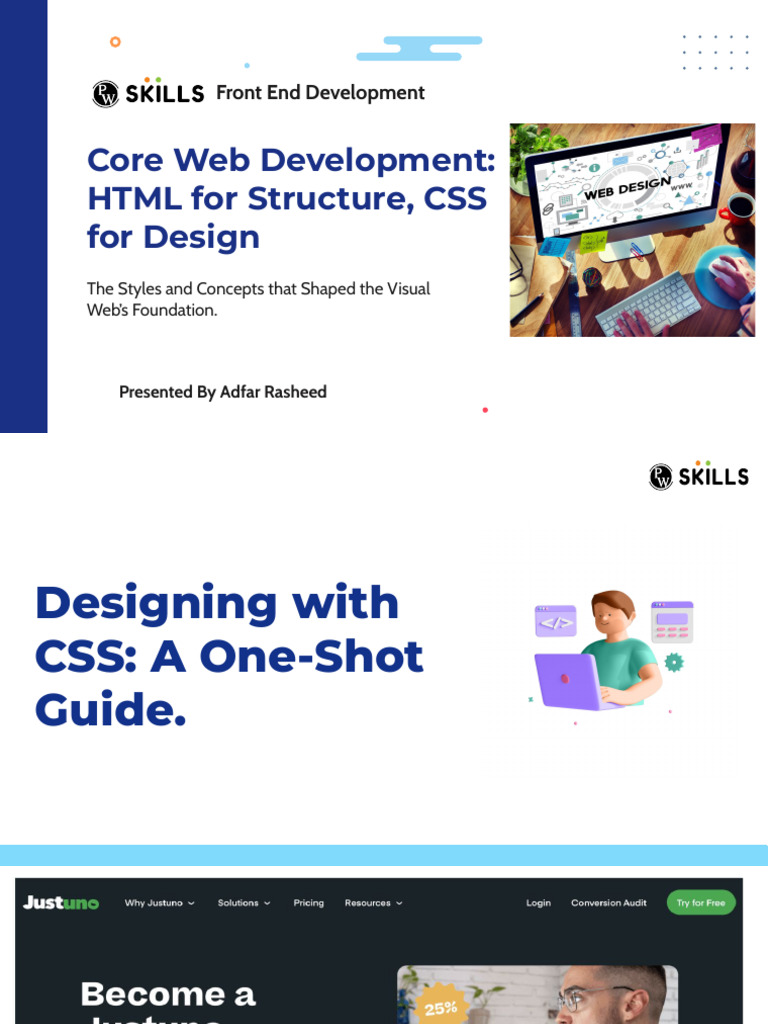 Core Web Development: HTML For Structure, CSS For Design | PDF
