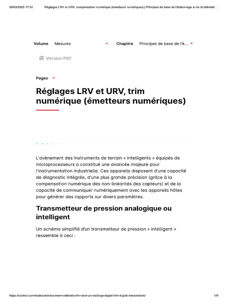 Reglage LRV URV | PDF