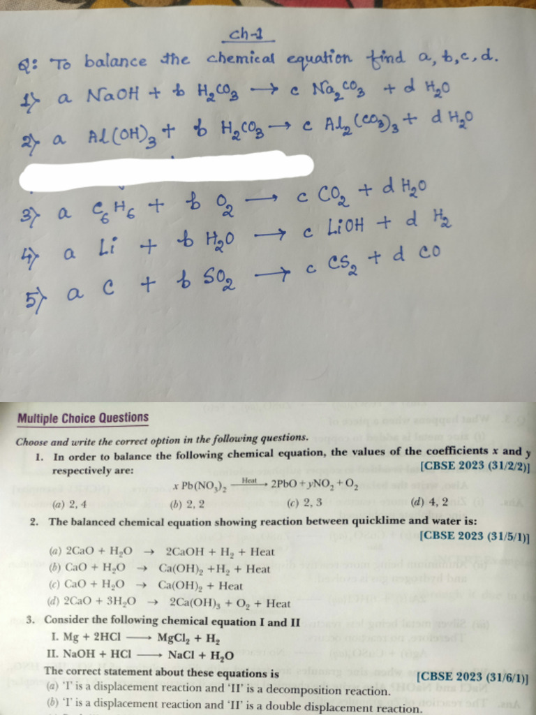 Ch1 Chemical Reactions and Equations (Science) | PDF