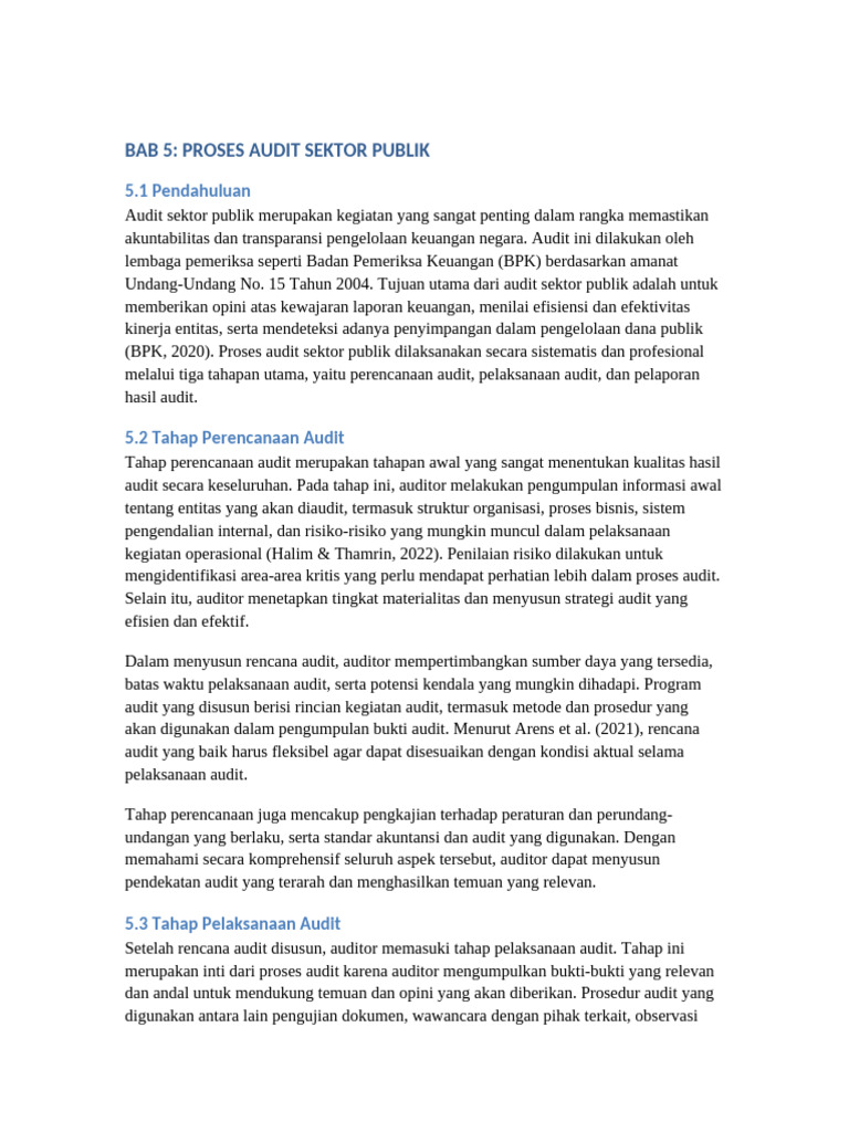 Proses Audit Sektor Publik Panjang | PDF
