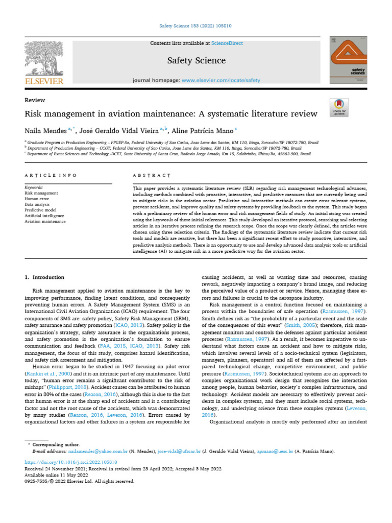 Risk Management in Aviation Maintenance3 | PDF | Risk | Risk Management