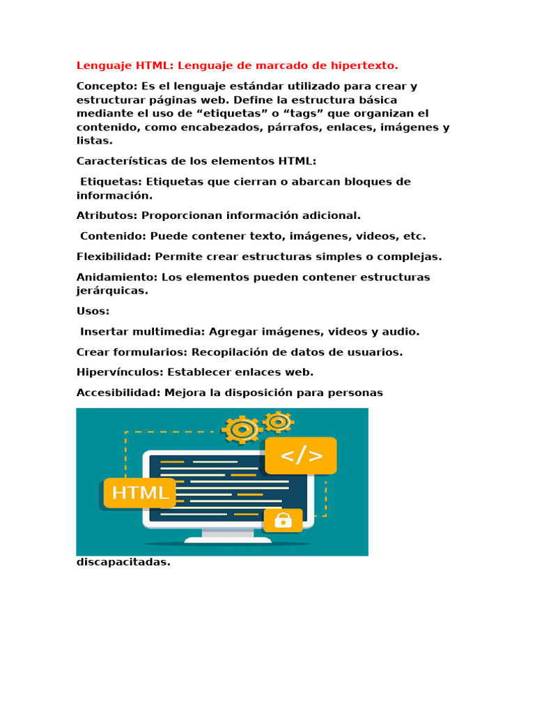 Lenguaje HTML | PDF