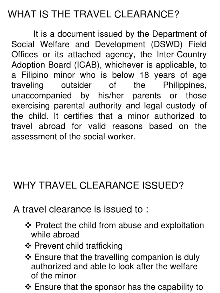 What is the Travel Clearance | Identity Document | Travel Visa