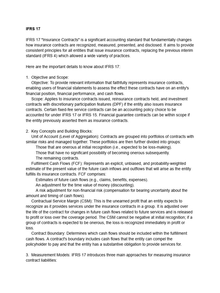 IFRS 17: Comprehensive Insurance Standards | PDF | Insurance ...