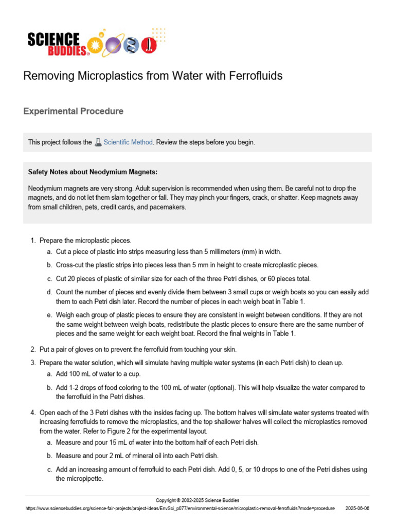 Microplastic Removal Ferrofluids | PDF | Water