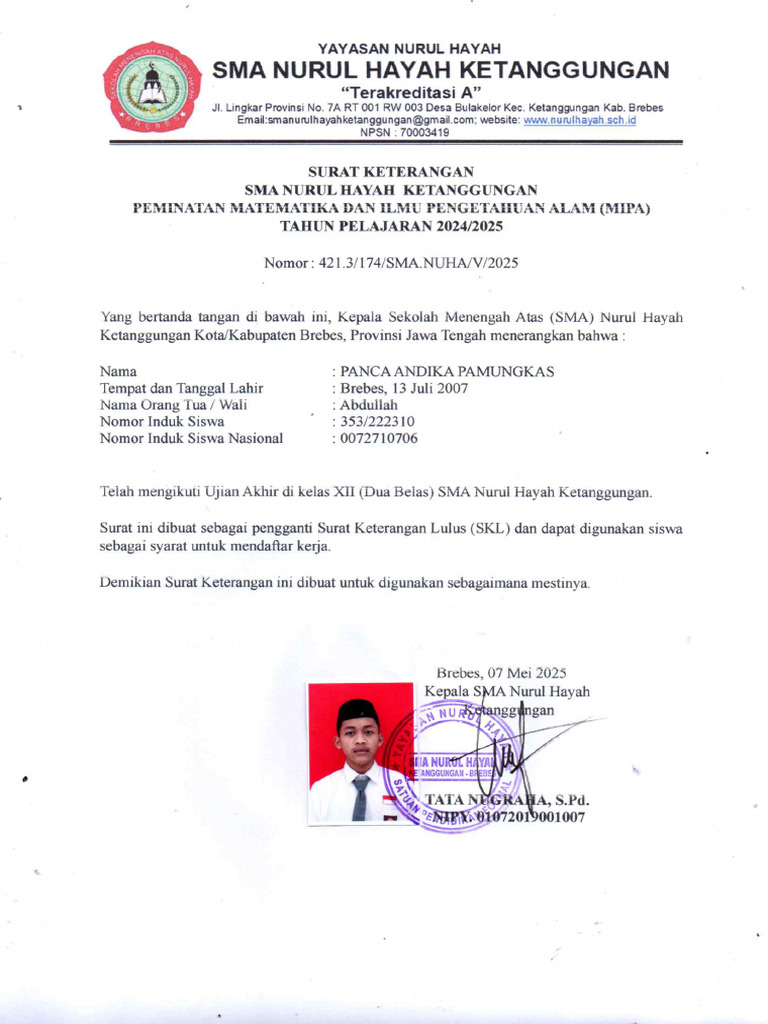 SKL Panca20250507 - 14091237 | PDF