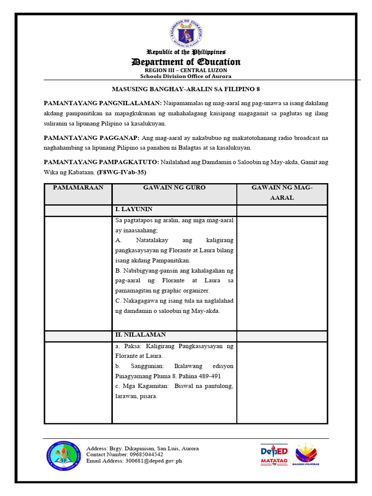 Masusing Banghay Aralin 8 (Final) | PDF