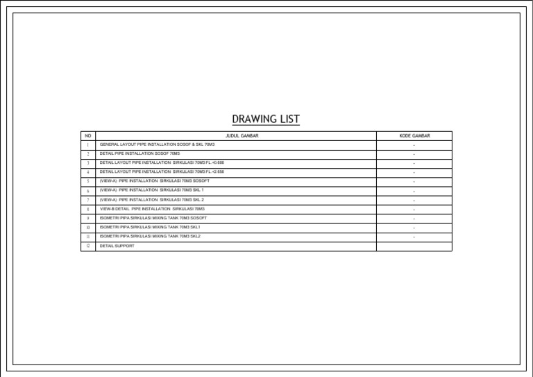 Pipe Installation Layouts for 70M3 | PDF