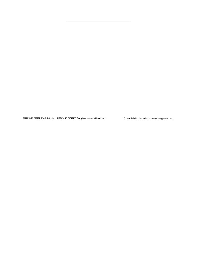 Surat Perjanjian Pengikatan Jual Beli Atau PPJB-1 | PDF