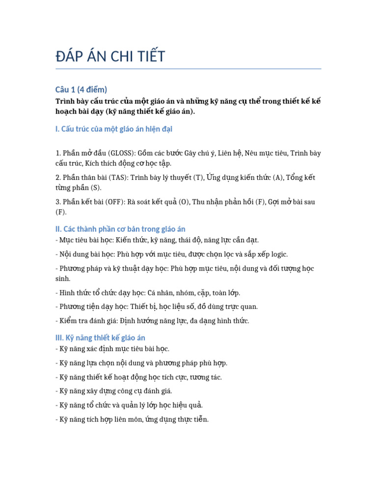 Dap An Chi Tiet Cau1 Cau2 UPDATED | PDF