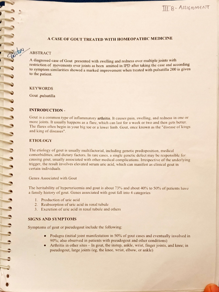Treated Case of Gouty Arthritis | PDF | Gout | Arthritis