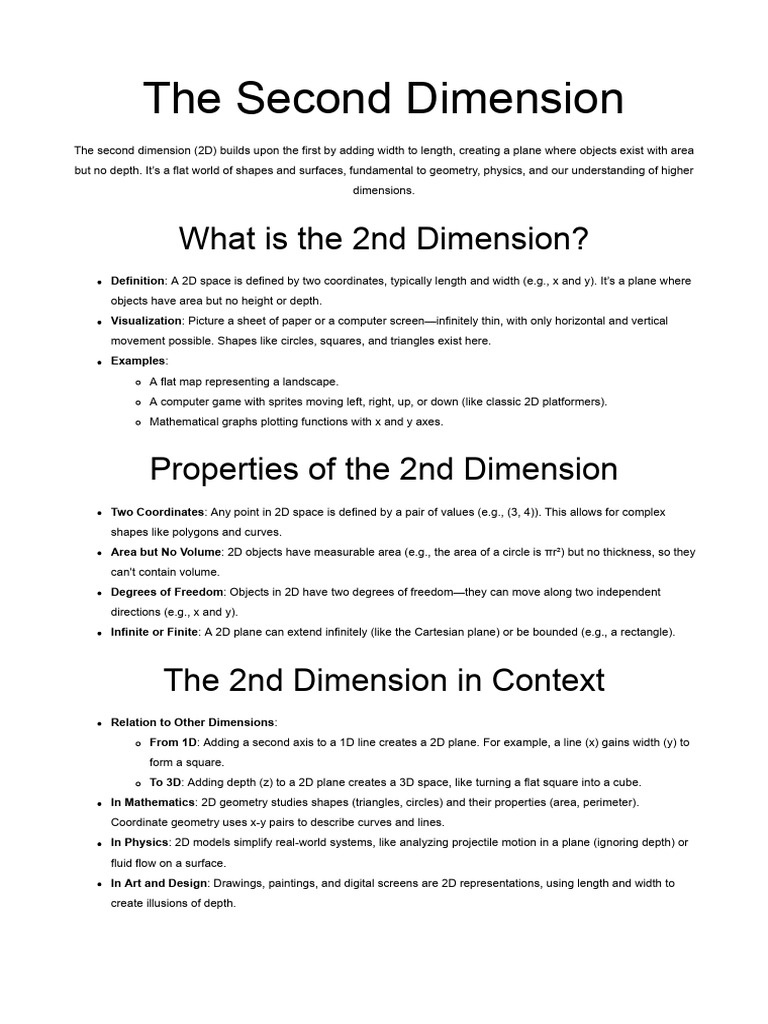 The Second Dimension | PDF | Area | 2 D Computer Graphics