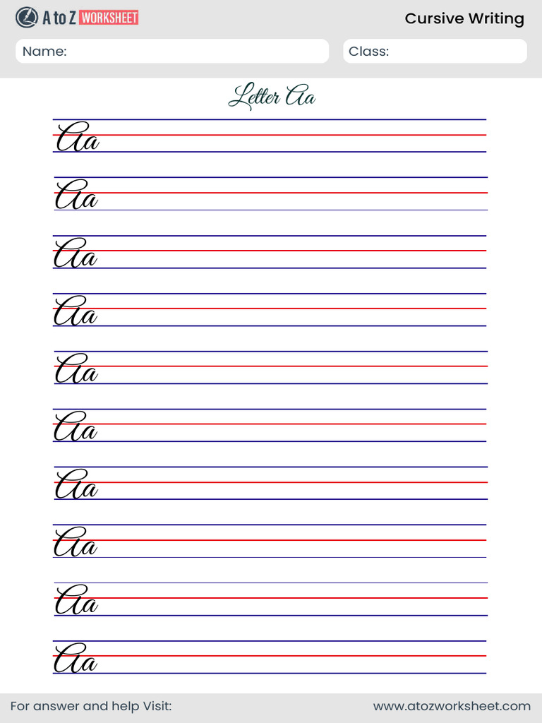 Cursive Writing Practice A-Z | PDF | Orthography | Writing