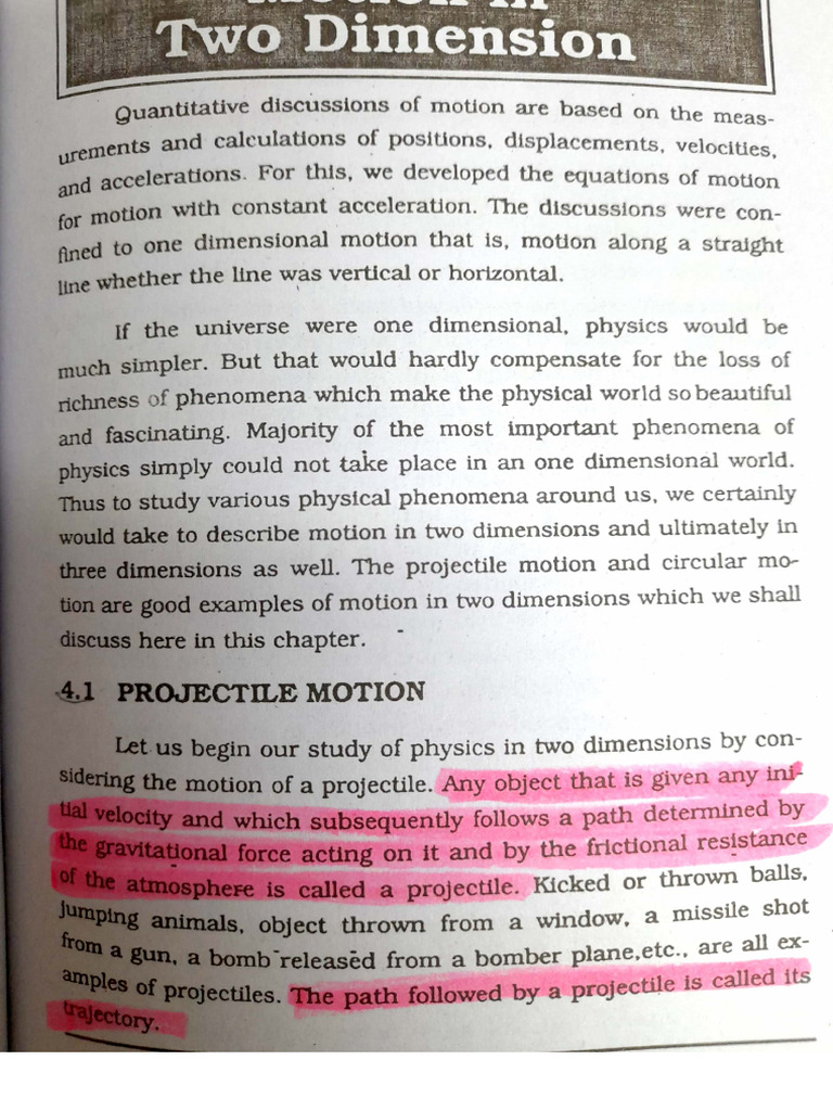 Chap 4 Motion in Two Dimension | PDF